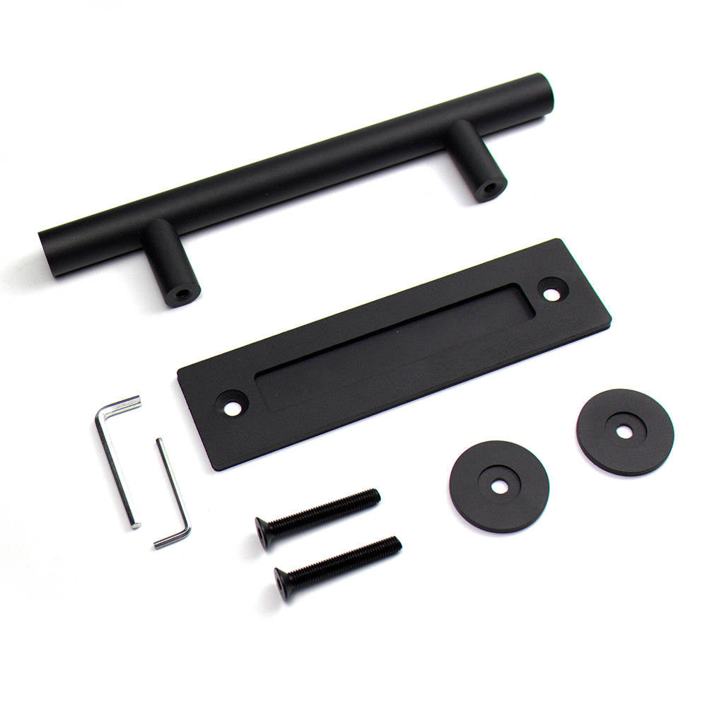Sleek Dual-Sided Black Barn Door Handle – Easy Barn