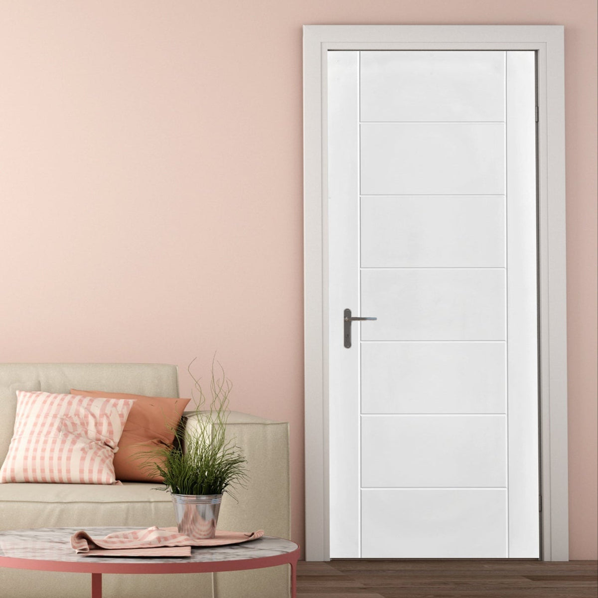 PALERMO 7 Panel Horizontal Grooved Panel Interior Door – Easy Barn